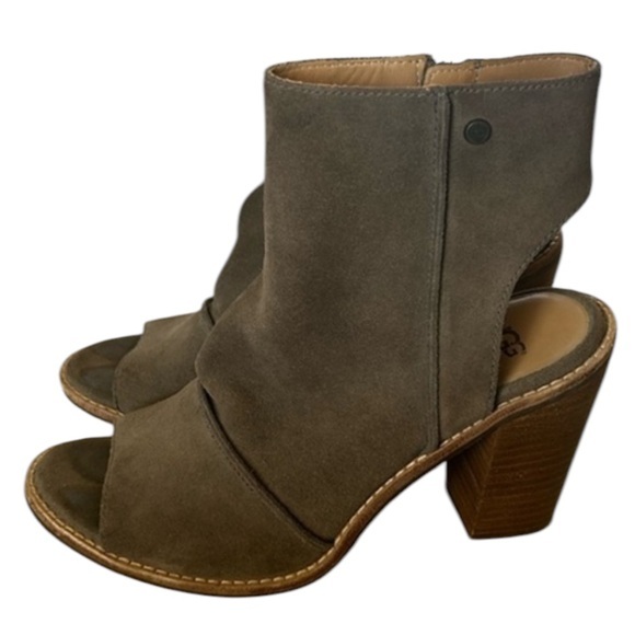 UGG | Shoes | Ugg Valencia Peep Toe Bootie Size 8 Camel Shoes | Poshmark